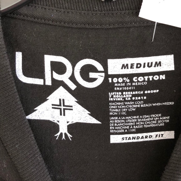 Lrg | Shirts | Nwt Mens Black Tshirt Lifted Research Group Logo | Poshmark